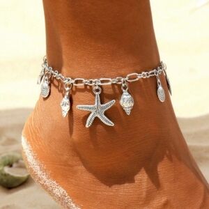 Jewelry | Ankle Bracelet With Sea Shells And Starfish Charms Adjustable ...